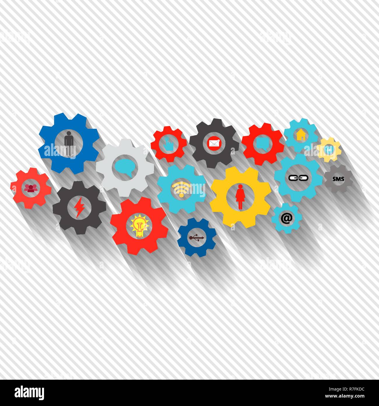 Business mechanism concept web technology and social network theme ...