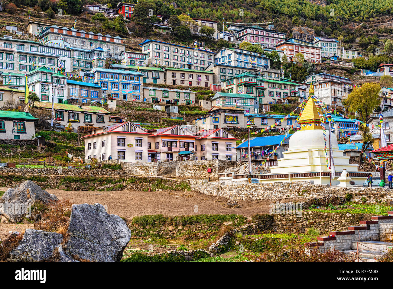 View of namche bazar hi-res stock photography and images - Alamy
