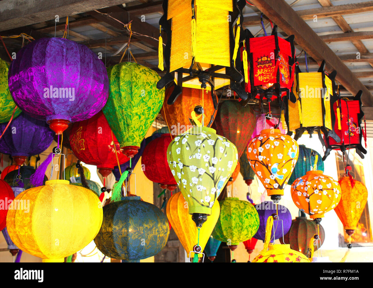 Chinese multi-colored silk lanterns in Hoi An, Vietnam Stock Photo - Alamy