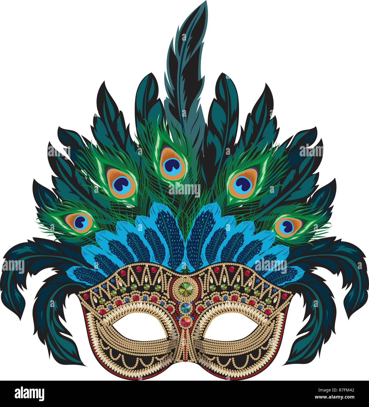 Colorful festival mask feathers vector hi-res stock photography and ...