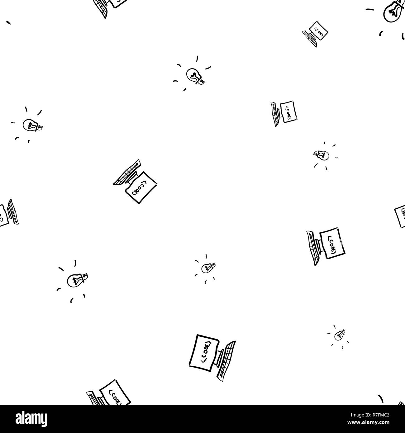 Seamless pattern of inspiration for writing software code. Children s ...