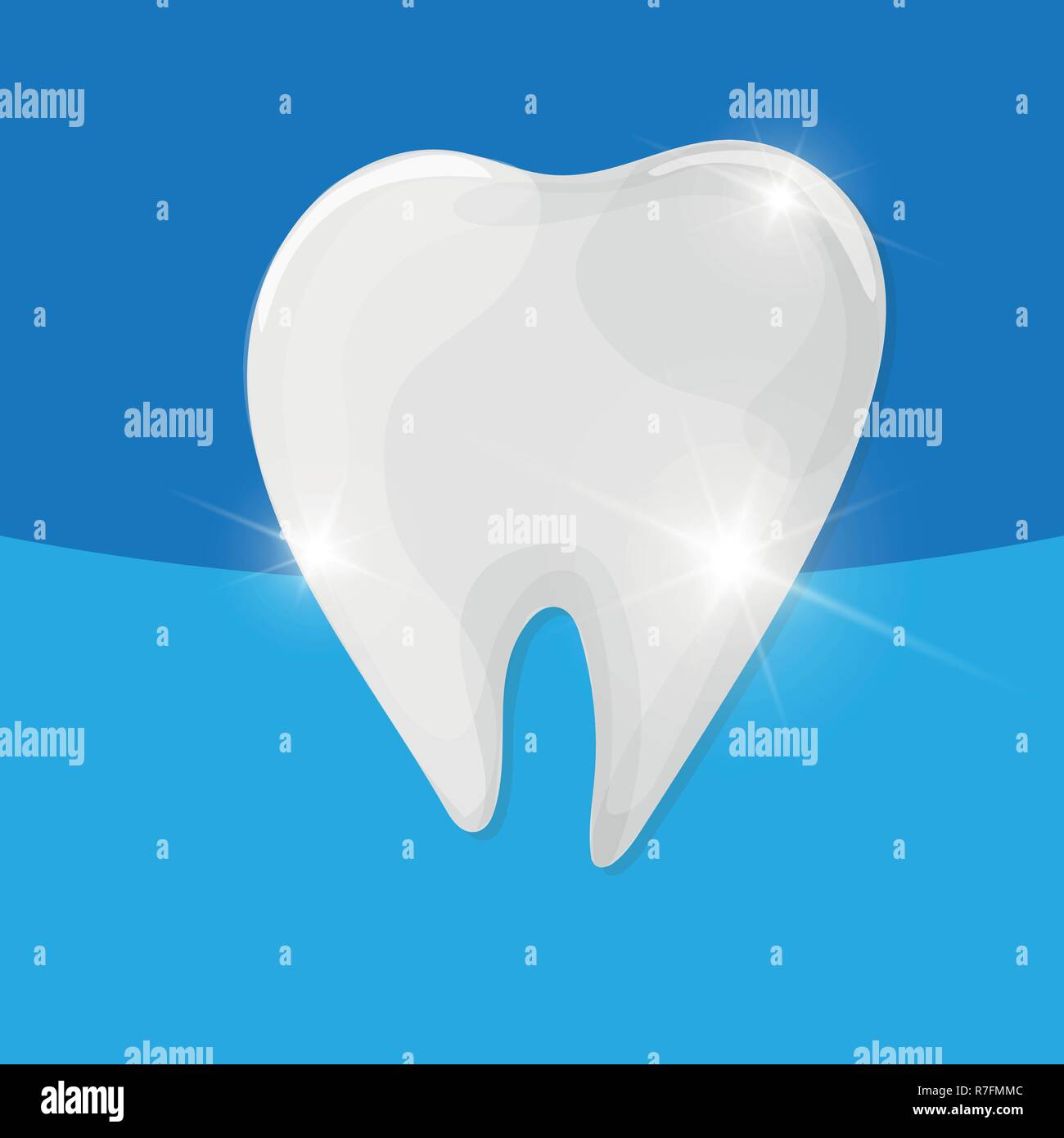 Healthy tooth on blue background Stock Vector Image & Art - Alamy
