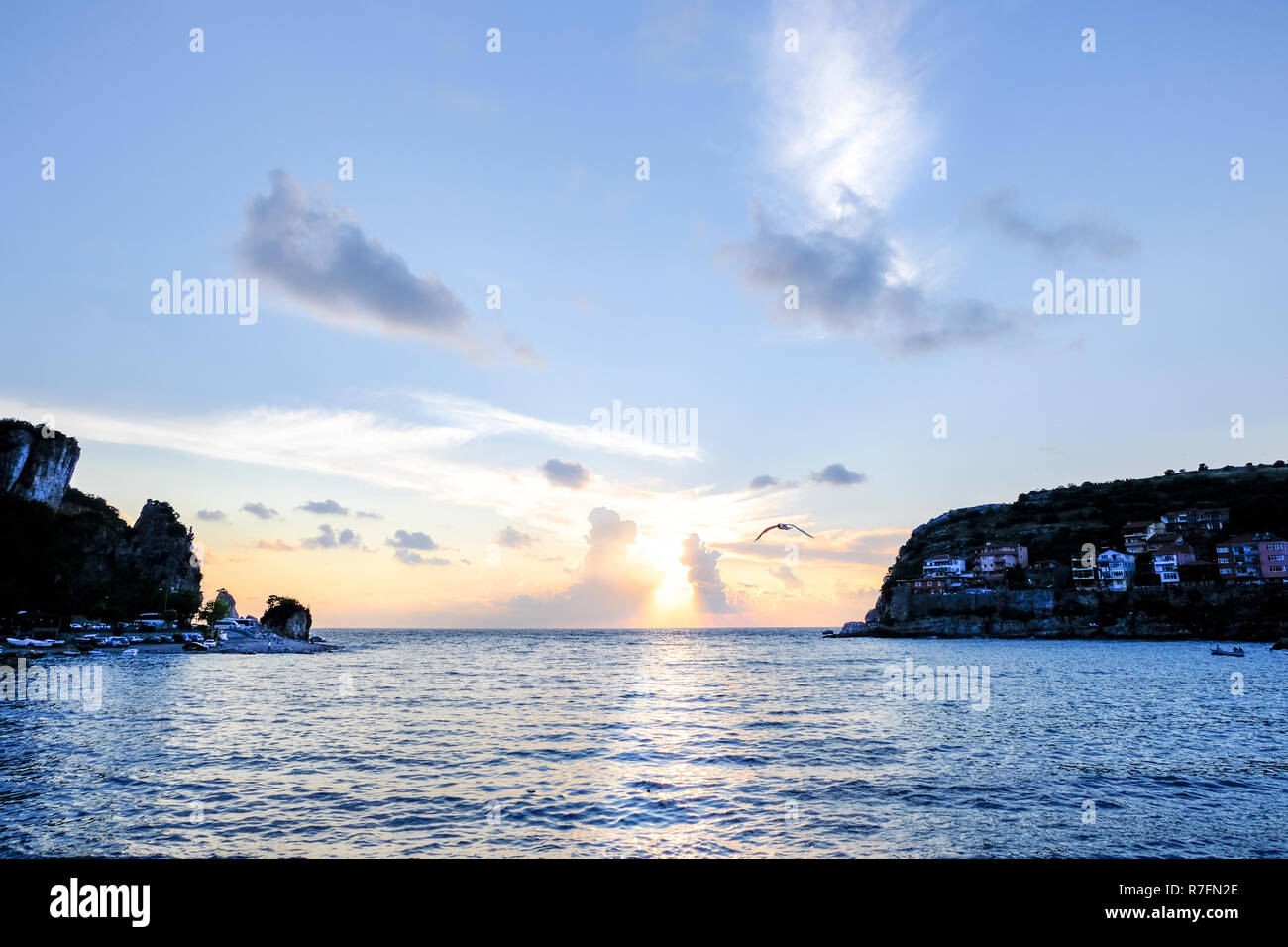 Cove at sunset Stock Photo - Alamy