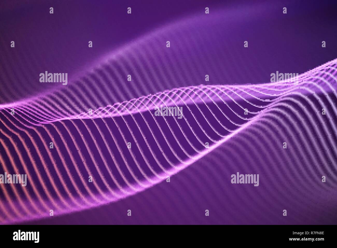 3D Sound waves, visual audio equalizer. Big data abstract visualization ...