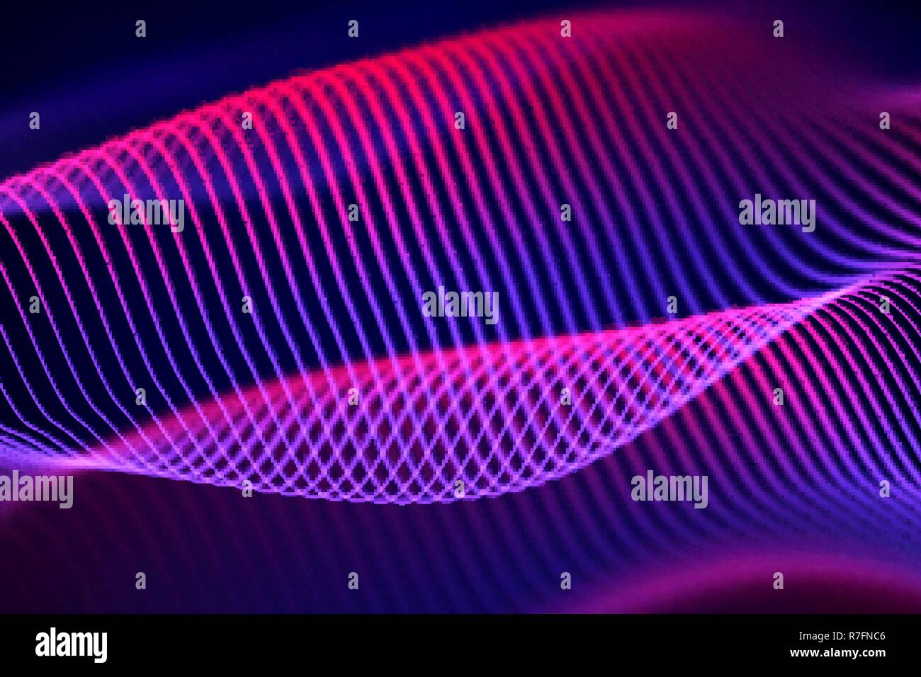 3D Sound waves, visual audio equalizer. Big data abstract visualization ...