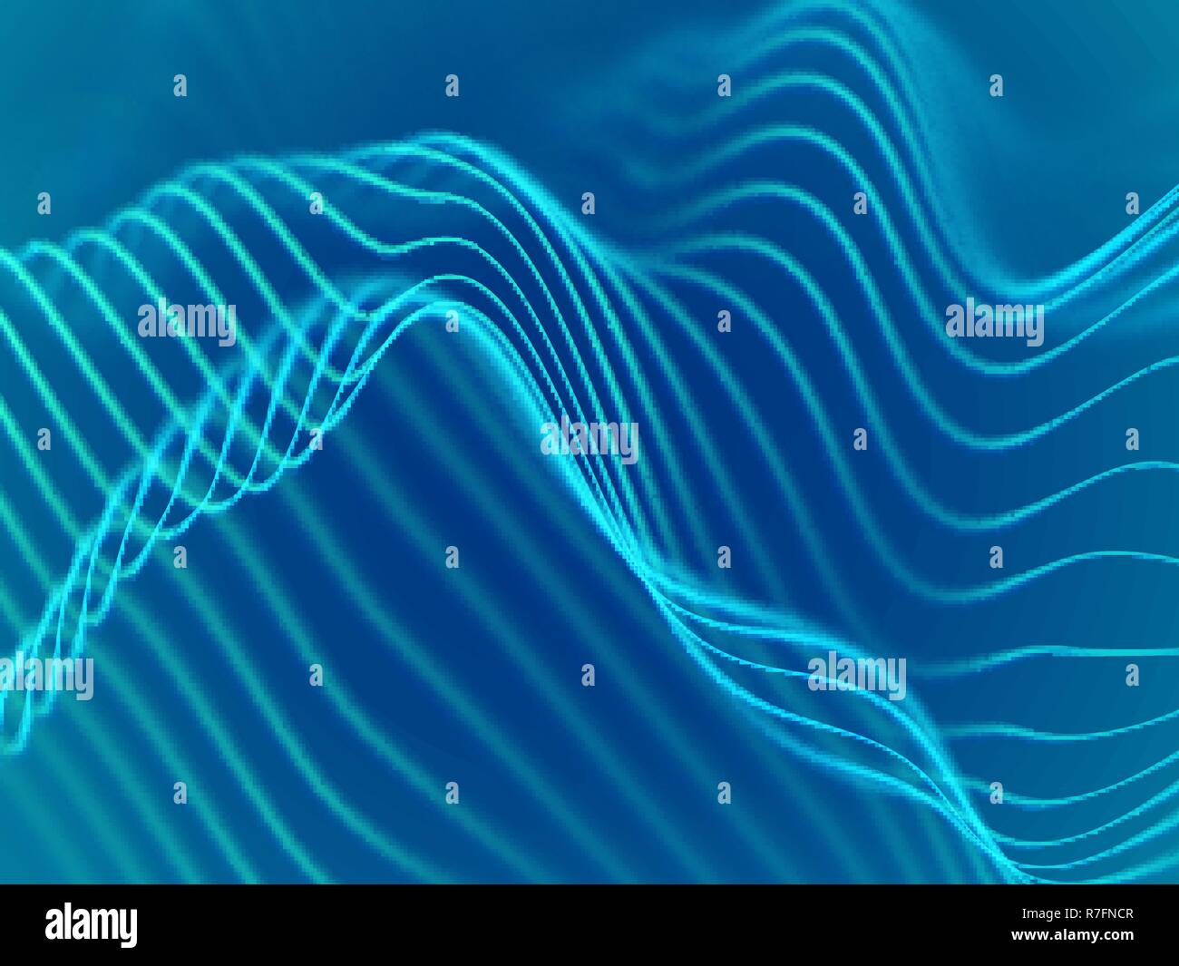 3D visualization of sound waves. Big data or information concept ...
