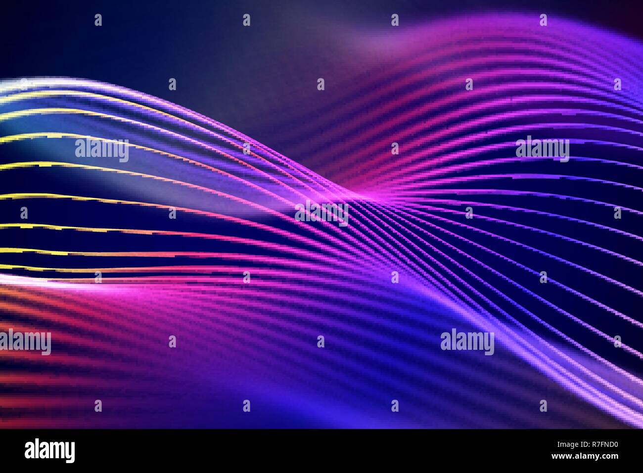 3D Sound waves, visual audio equalizer. Big data abstract visualization ...