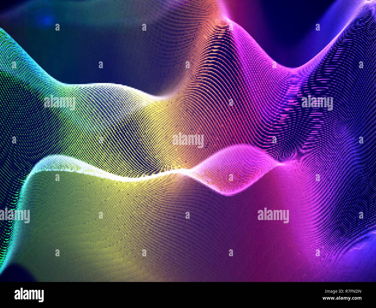 3D visualization of sound waves. Big data or information concept ...