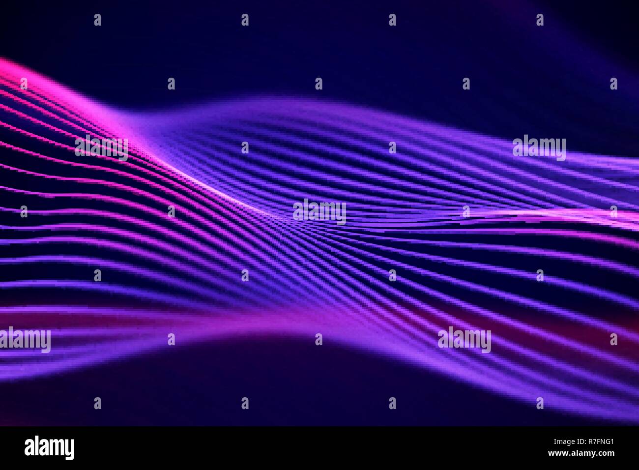 3D Sound waves, visual audio equalizer. Big data abstract visualization ...