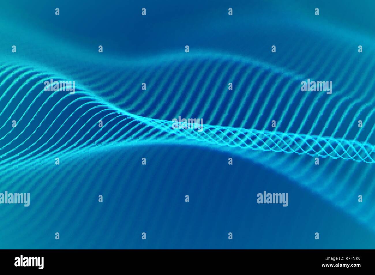 3D Sound waves, visual audio equalizer. Big data abstract visualization ...
