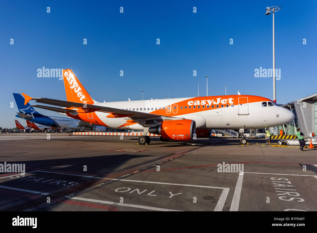 EasyJet plane at London Stansted Airport, England United Kingdom UK ...