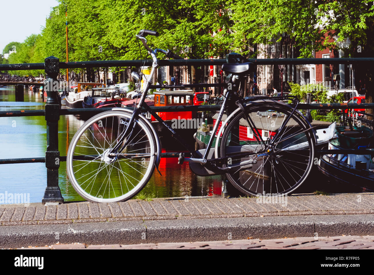 Traditional black dutch bicycle hi-res stock photography and images - Alamy