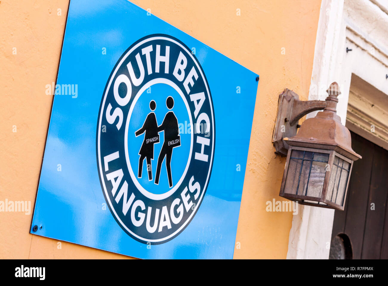 Miami Beach Florida,sign,logo,South Beach language,bilinguals,language ...