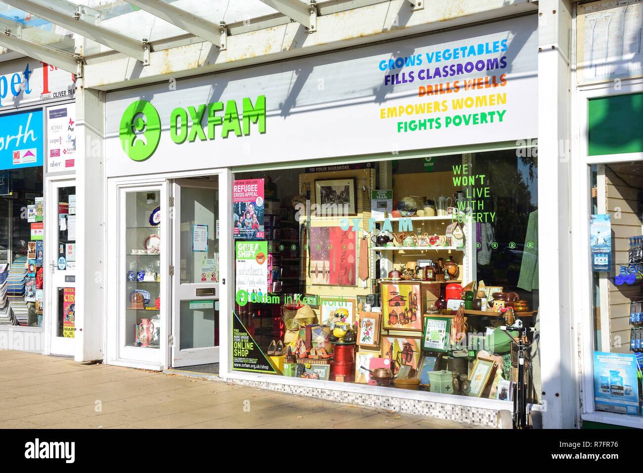 Shopping charities frontage exterior window donations shops oxfa hi-res ...