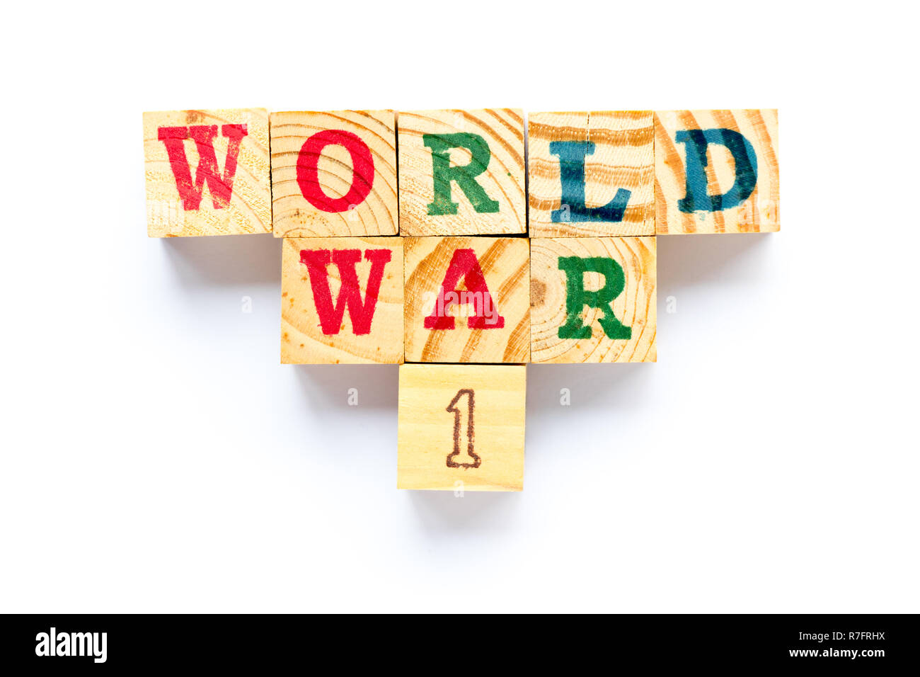 Wood block in word world war 1 on white background Stock Photo - Alamy