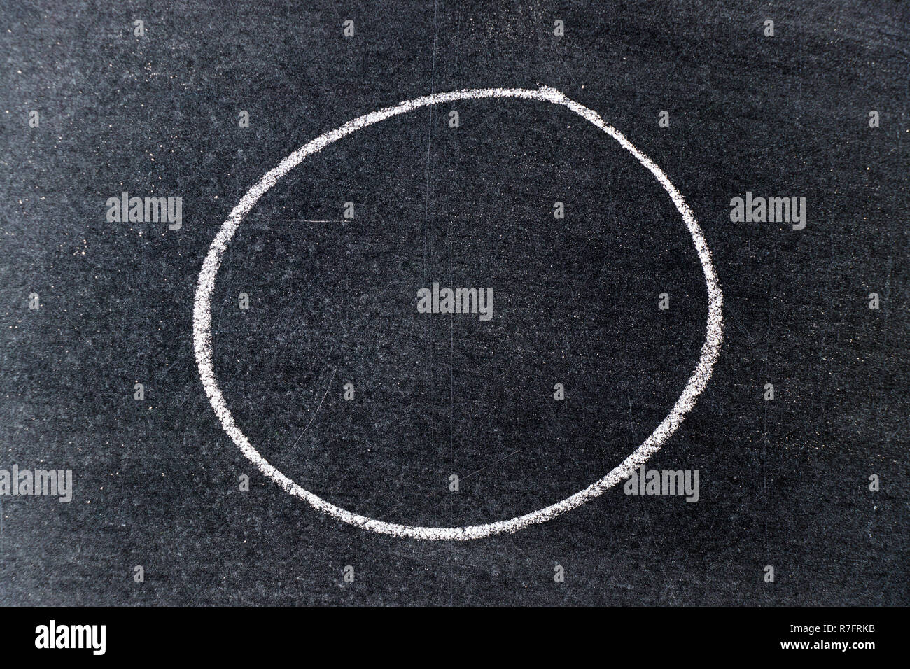 White chalk drawing in circle shape on black board background Stock ...