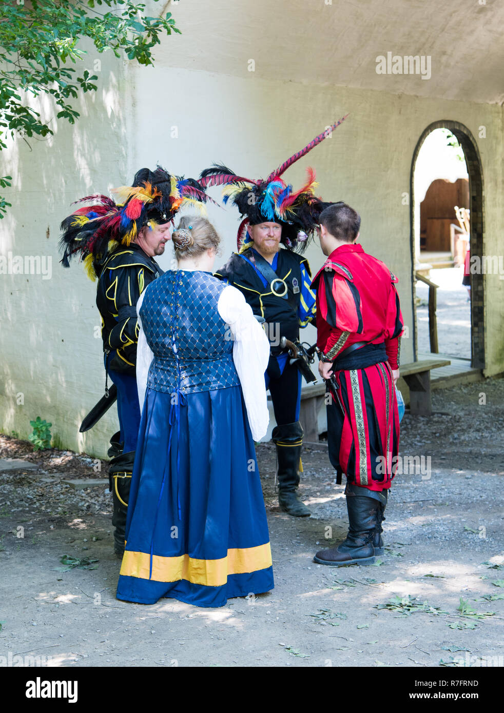 medieval time actors talking Stock Photo - Alamy