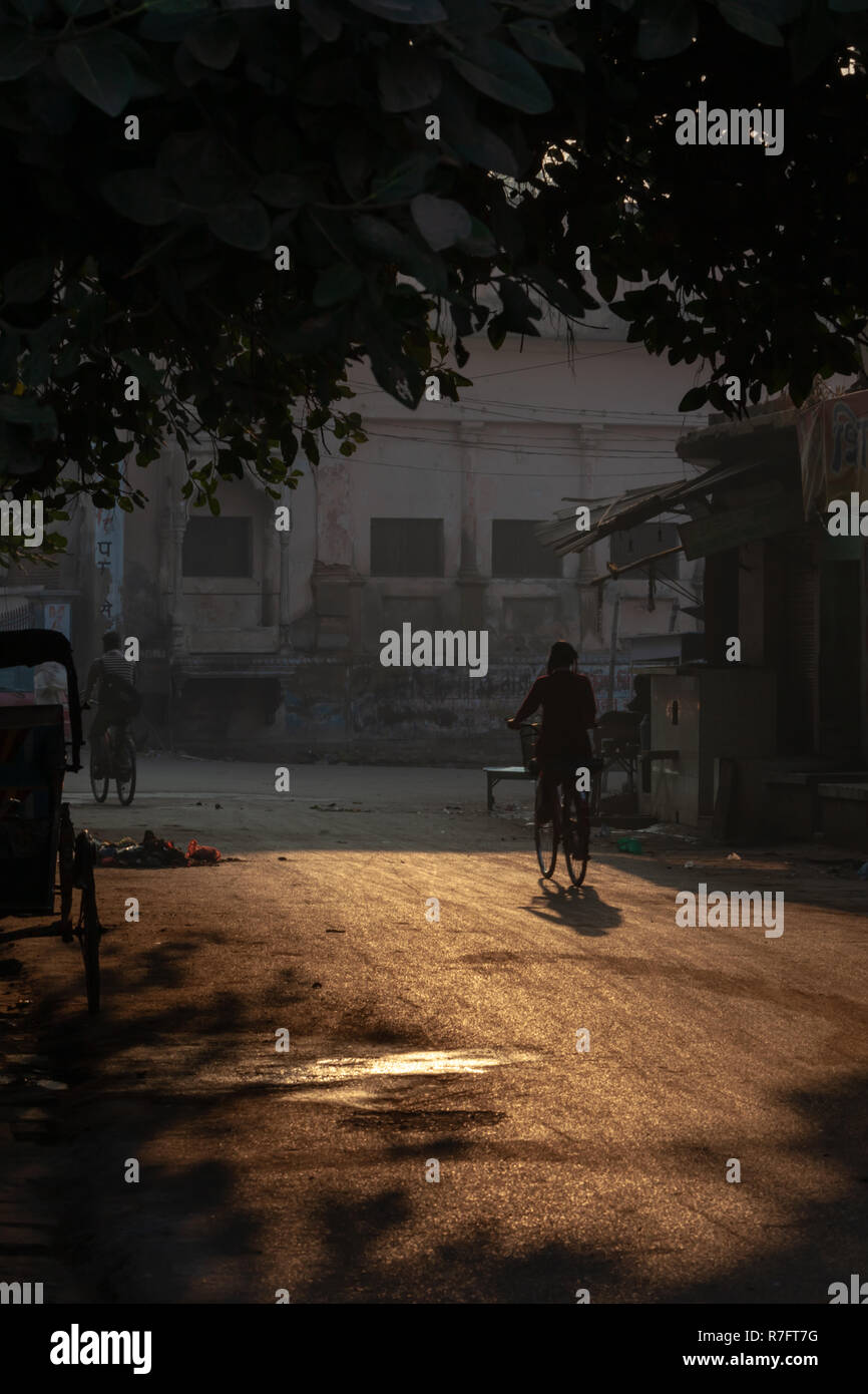 Early morning street scene, Varanasi, India Stock Photo - Alamy