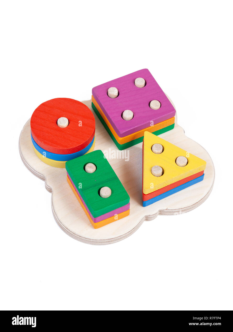 Photo of a wooden toy children's sorter with small wooden details in ...