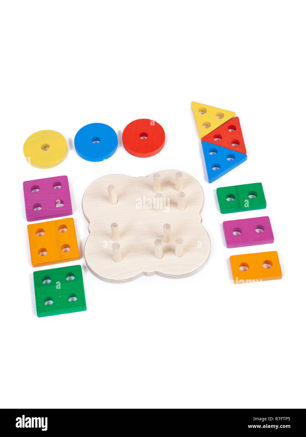 Photo of a wooden toy children's sorter with small wooden details in ...