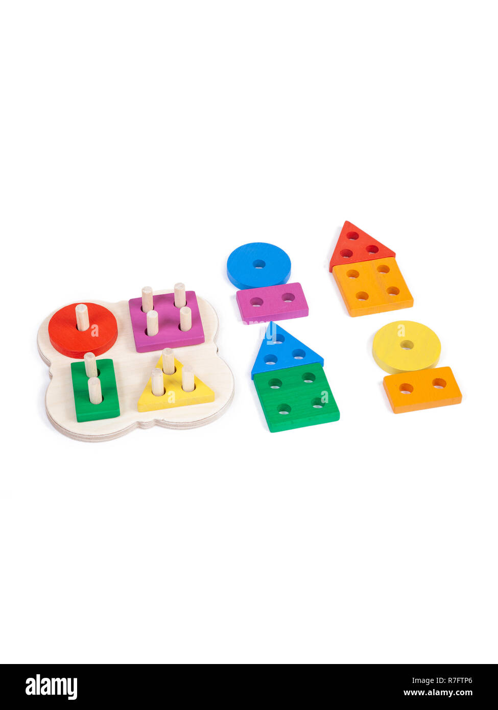 Photo of a wooden toy children's sorter with small wooden details in ...