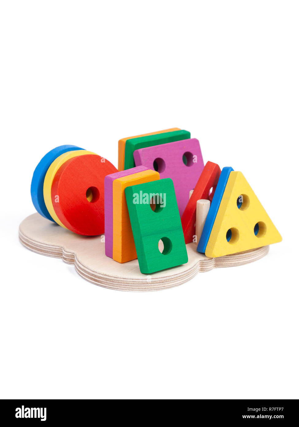 Photo of a wooden toy children's sorter with small wooden details in ...