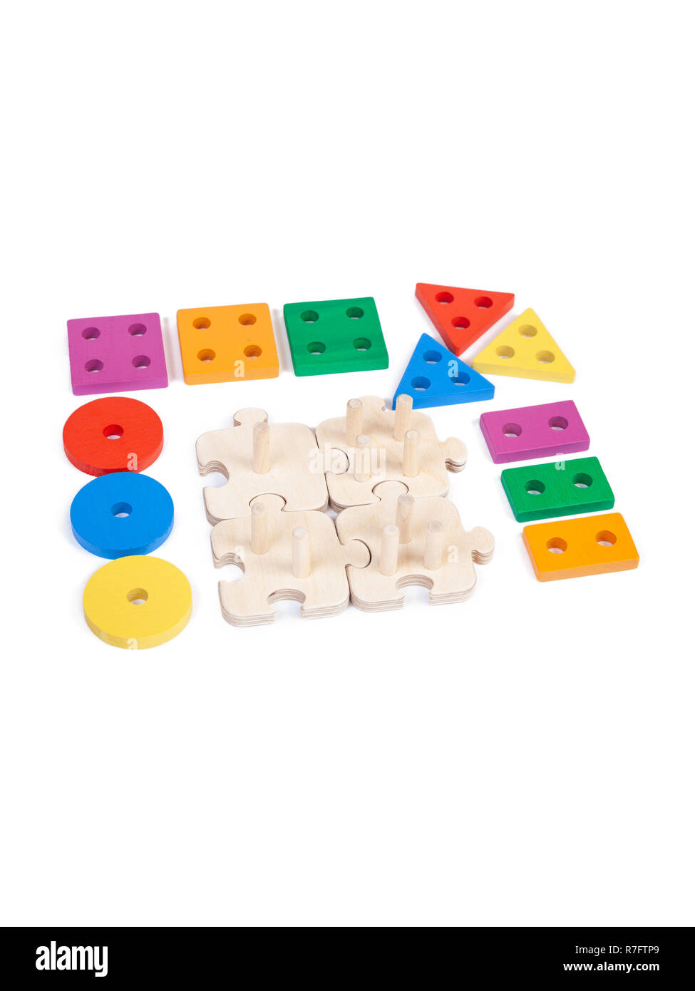 Photo of a wooden toy children's sorter with small wooden details in ...