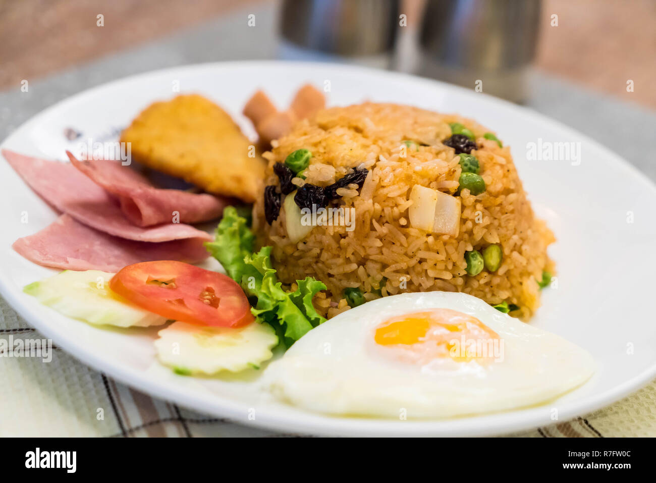 American style breakfast set, fried rice Stock Photo - Alamy