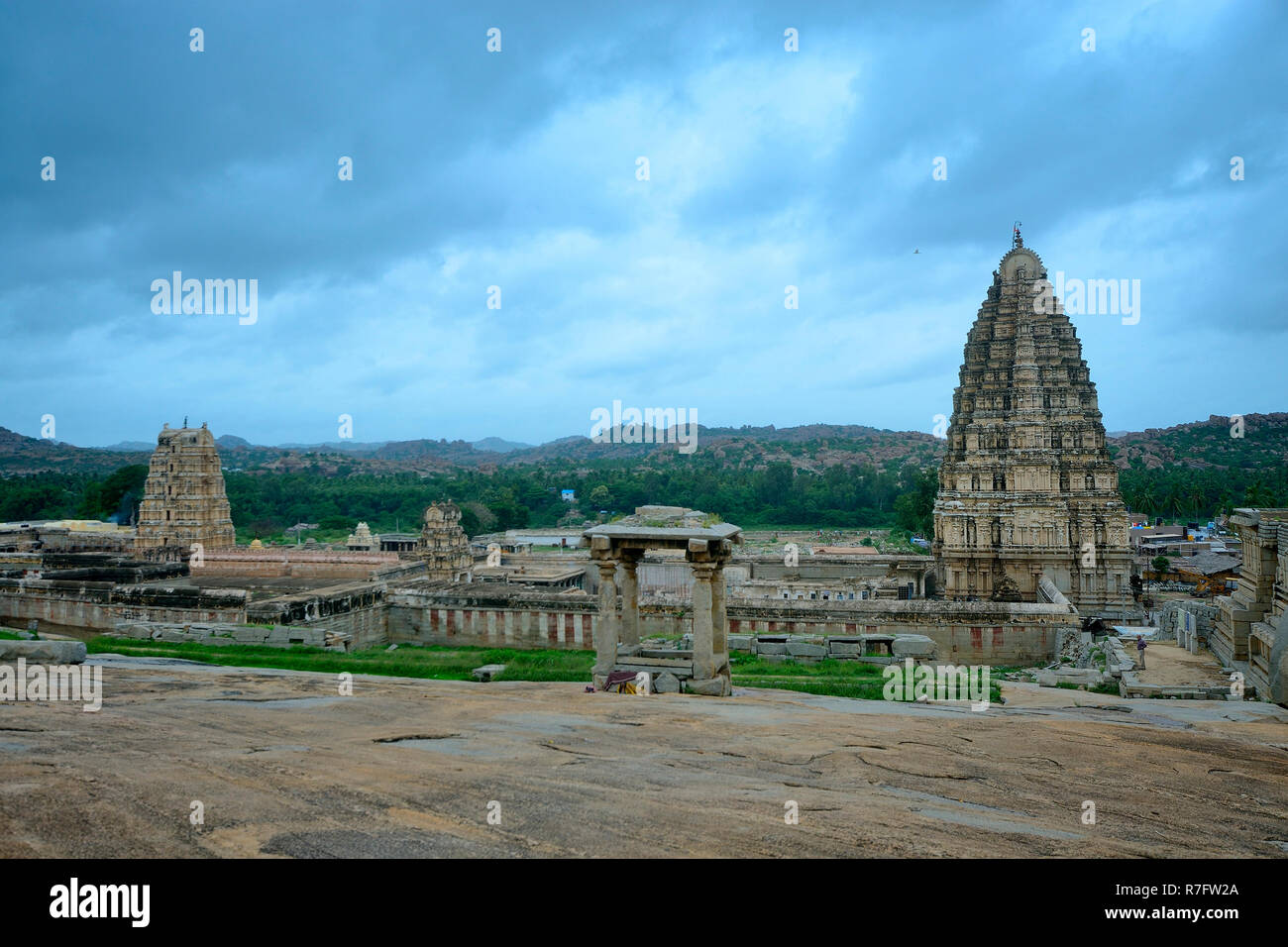 Beautifully carved Virupaksha Temple, located in Hampi, Ballari ...