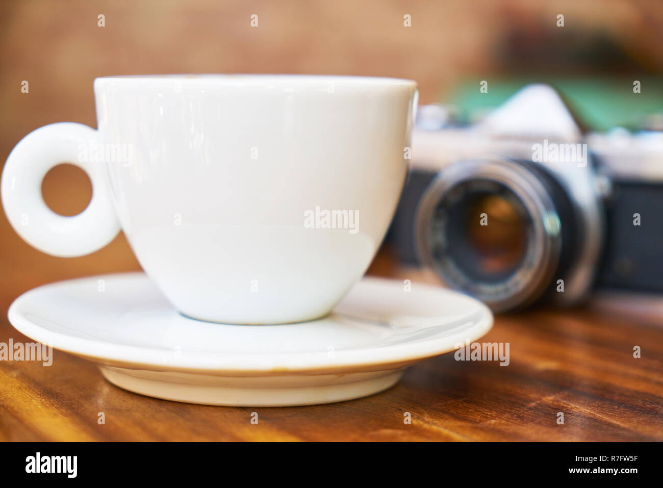 Camera and Coffee Stock Photo - Alamy