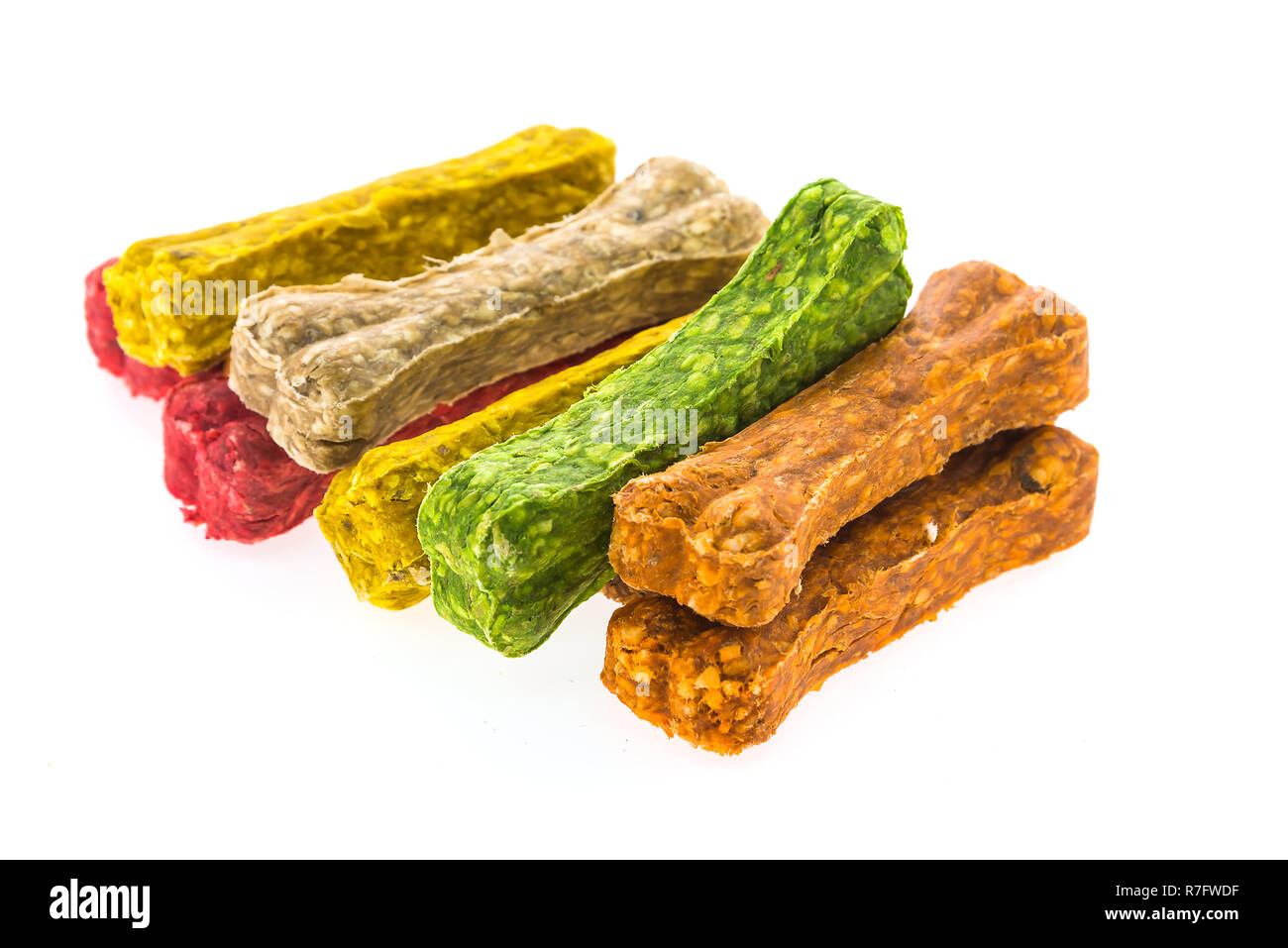 Colorful dog bones food isolated on white background Stock Photo - Alamy
