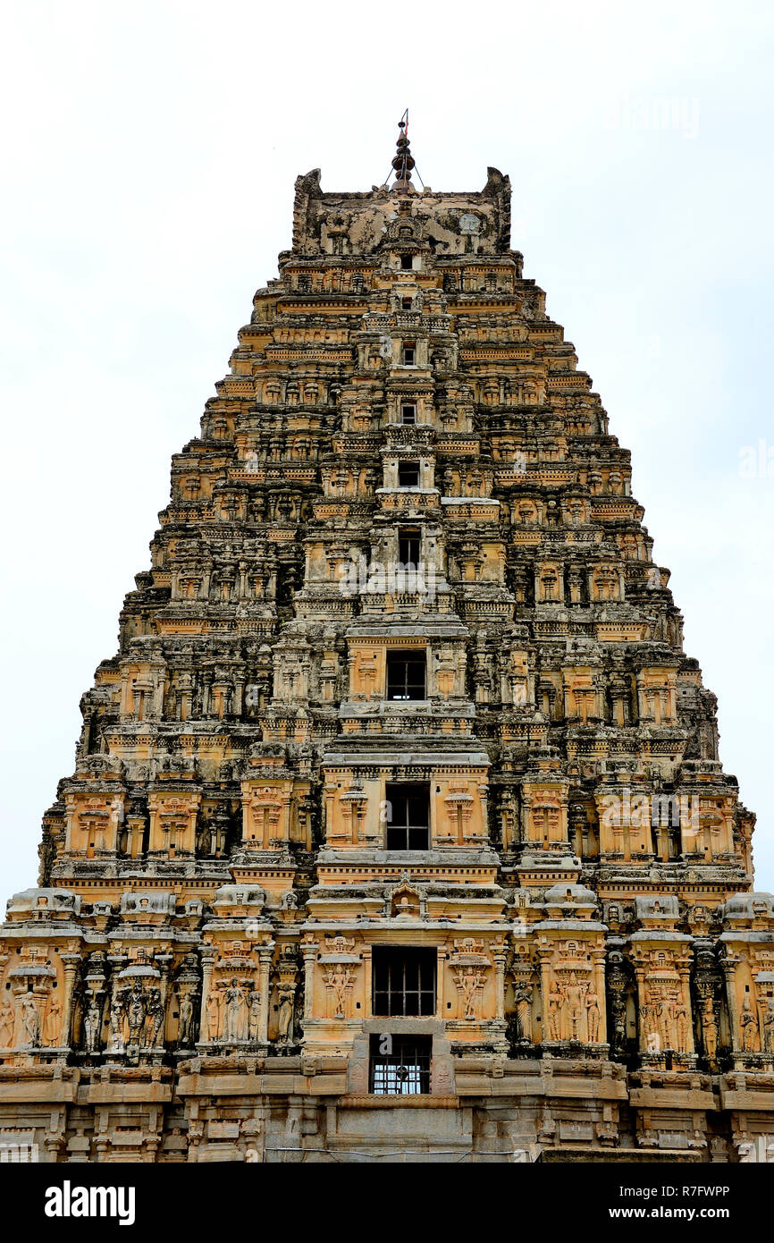 Beautifully carved Virupaksha Temple, located in Hampi, Ballari ...
