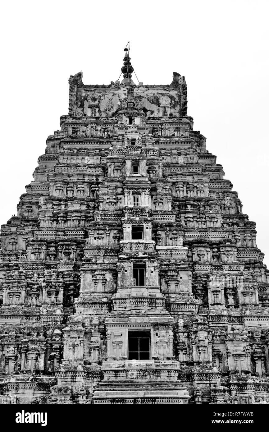 Beautifully carved Virupaksha Temple, located in Hampi, Ballari ...