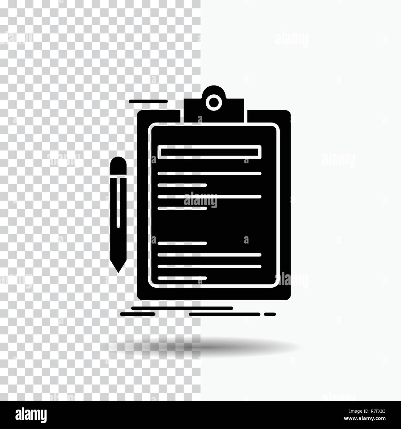 Contract, check, Business, done, clip board Glyph Icon on Transparent ...