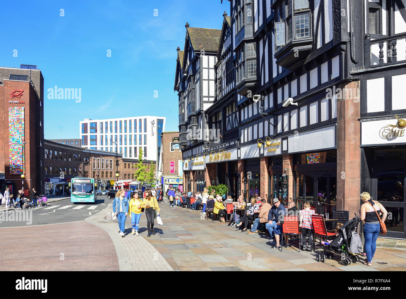 Timber framed building street traffic the flying standard wether hi-res ...