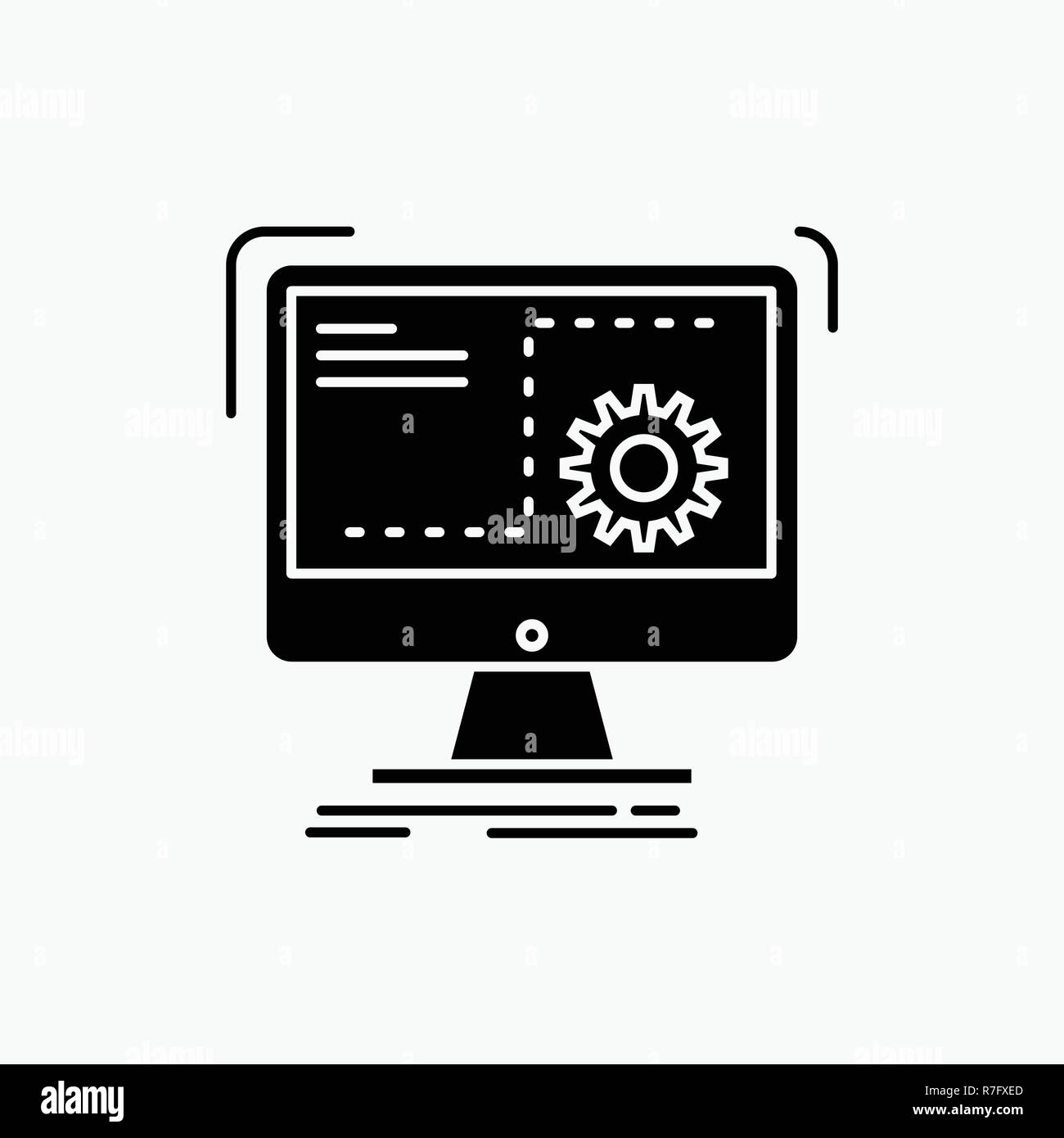 Command, computer, function, process, progress Glyph Icon. Vector ...