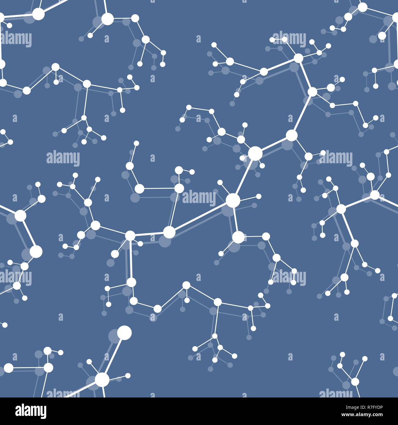 Seamless pattern with structures of molecules and communication ...