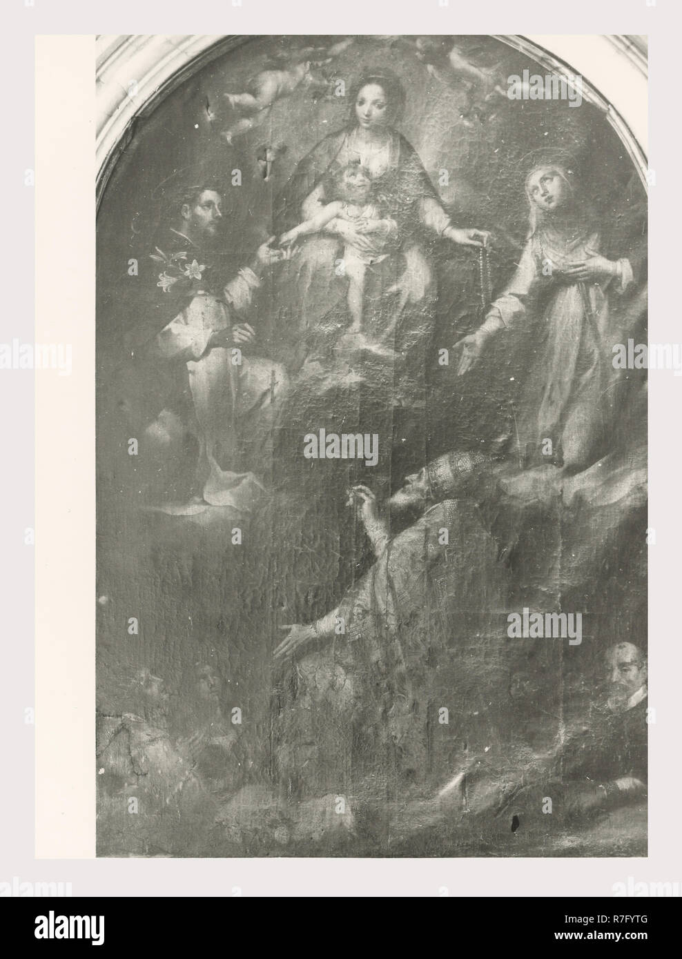 Travertine pilaster monument bearing orsini arms hi-res stock ...