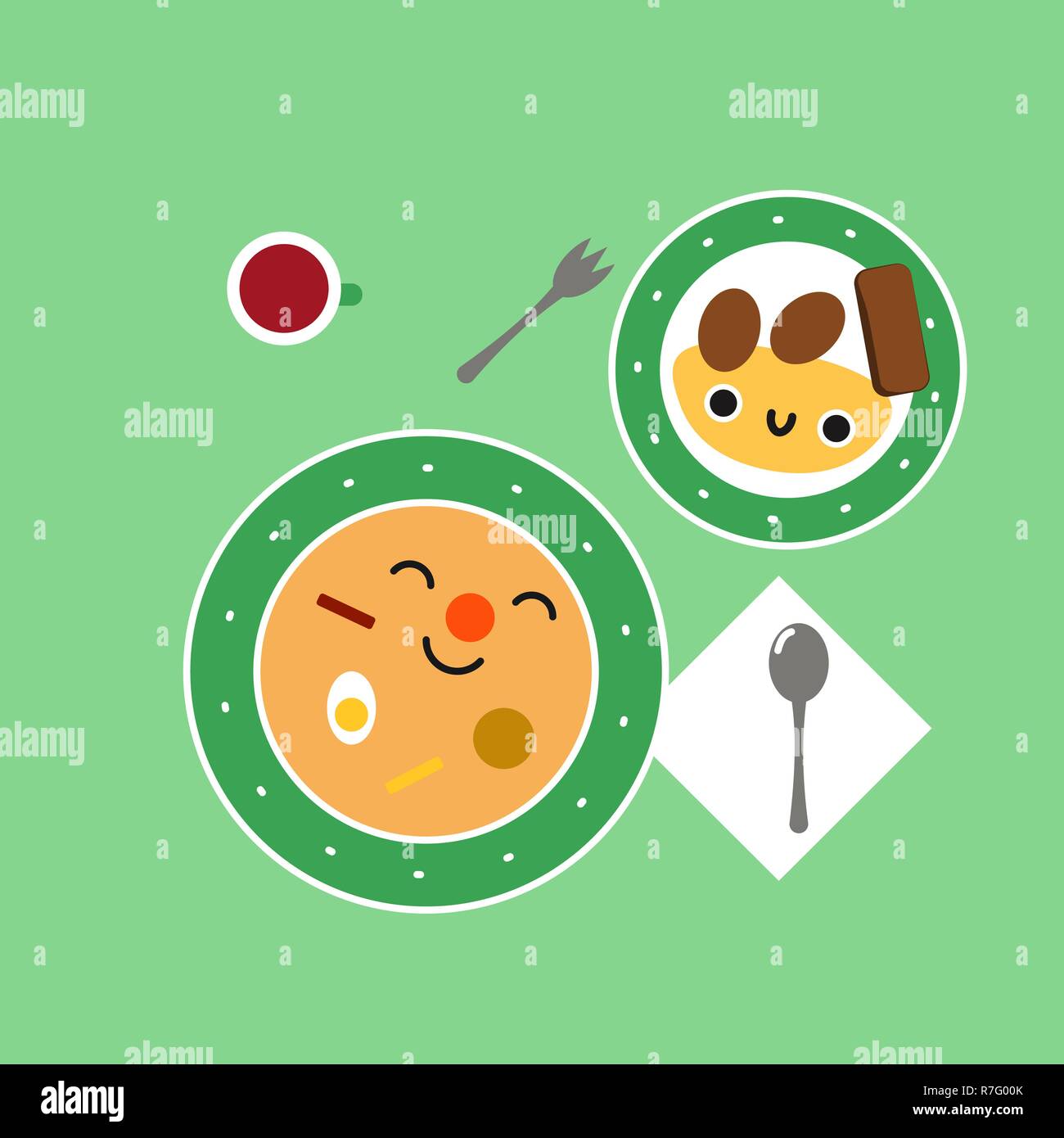 Vegetable plate face Stock Vector Images - Alamy