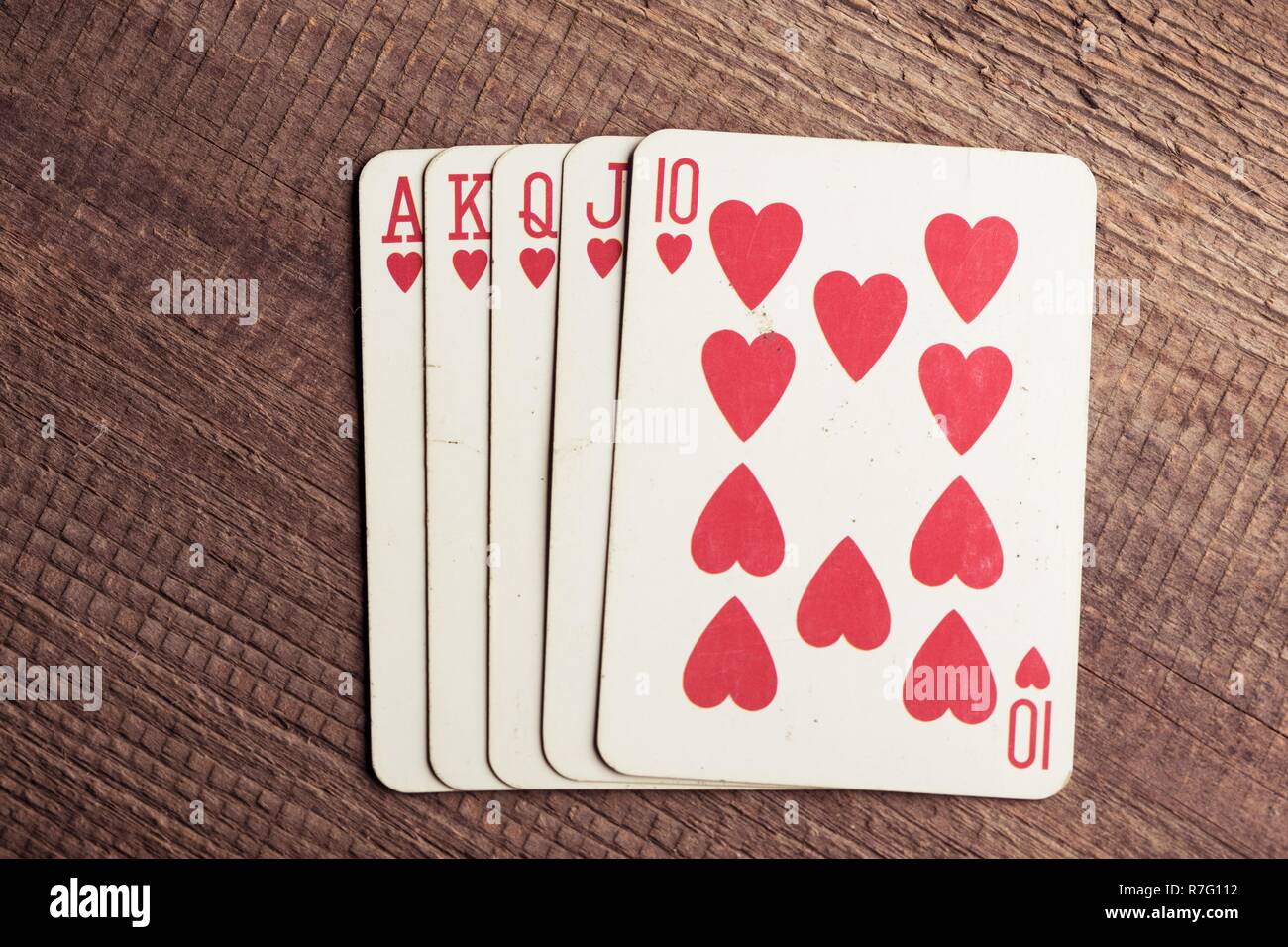 Royal flush card a heart hi-res stock photography and images - Alamy