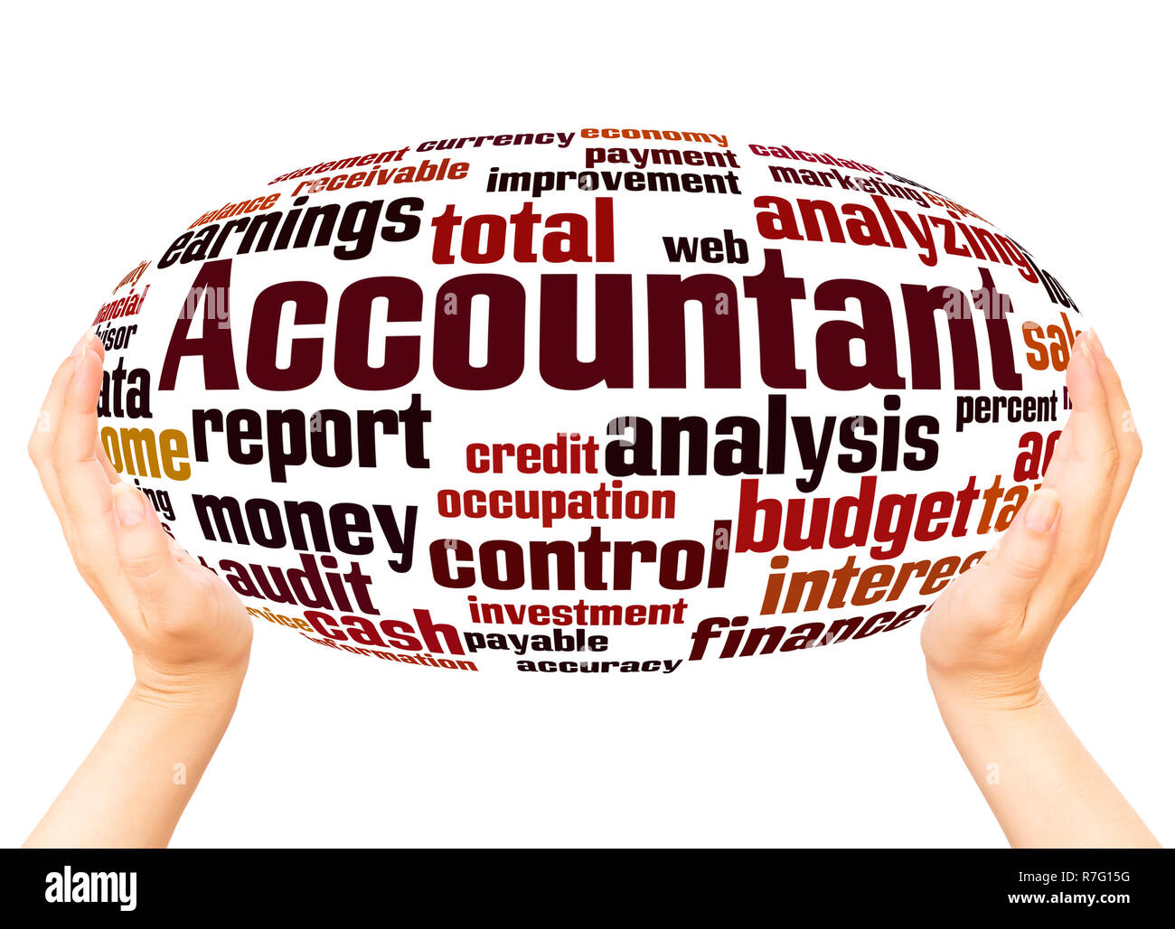 Accountant word cloud hand sphere concept on white background Stock ...