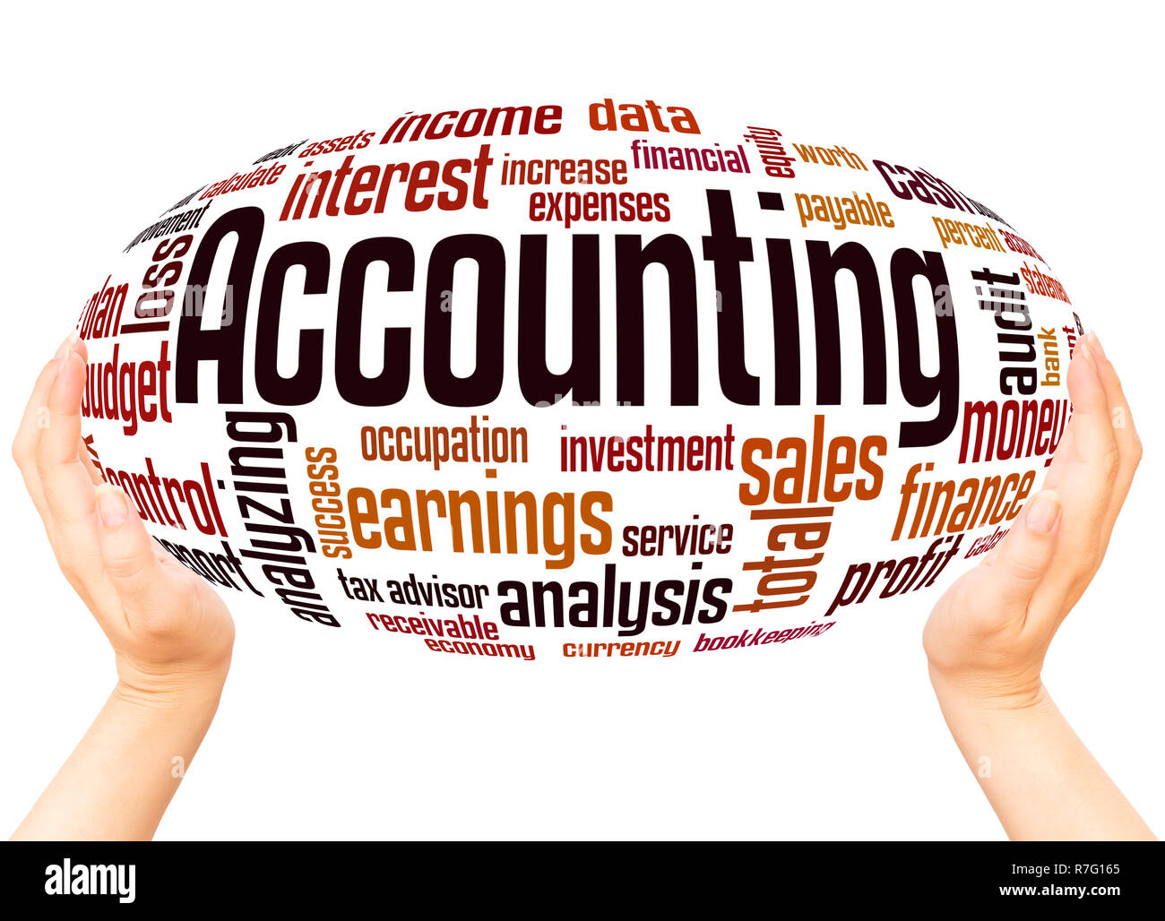 Accounting word cloud hand sphere concept on white background Stock ...