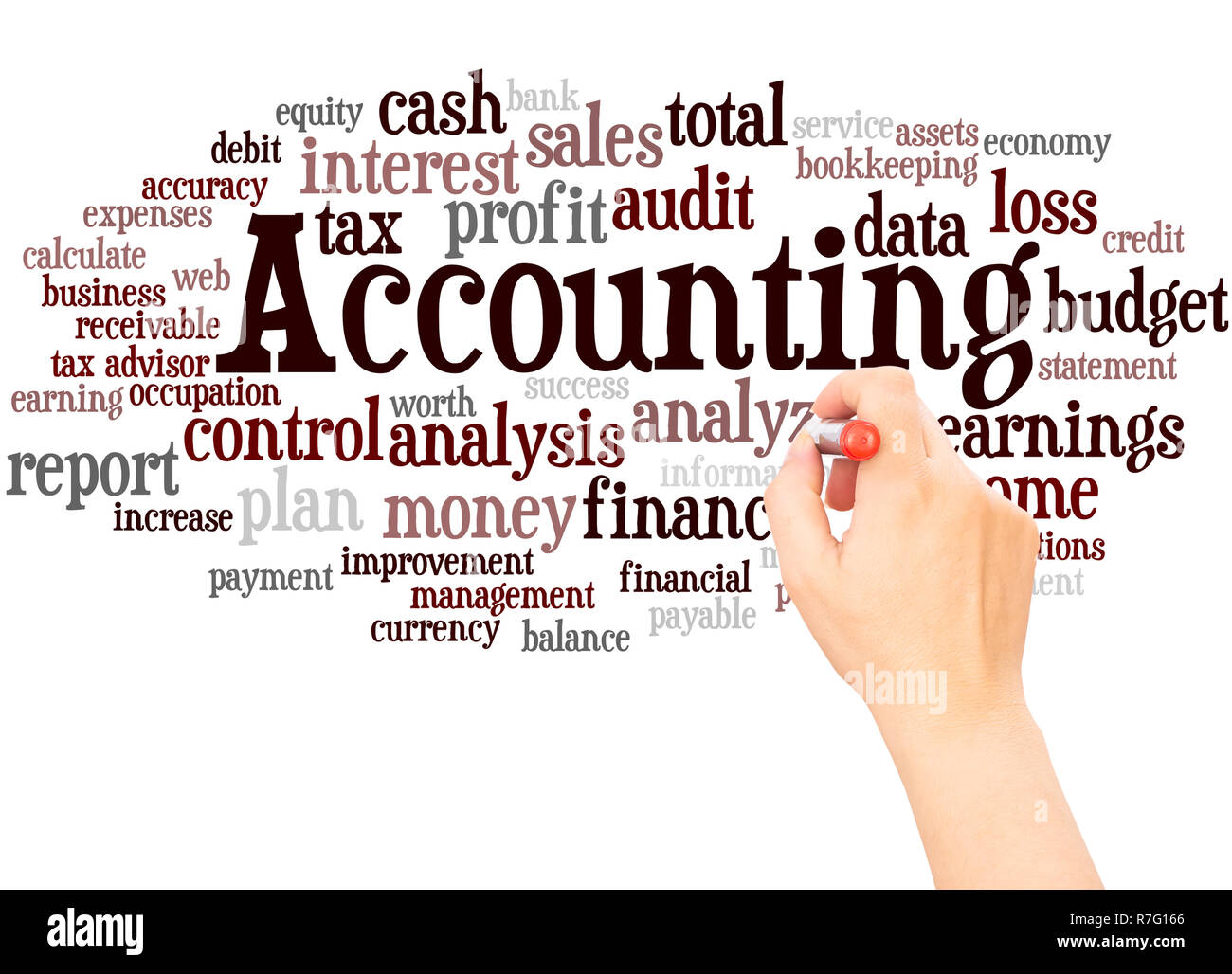 Accounting word cloud hand writing concept on white background Stock ...