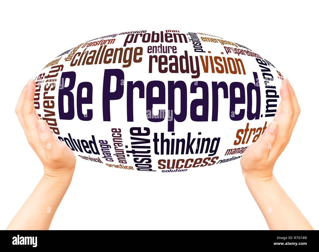 Be Prepared word cloud hand sphere concept on white background Stock ...