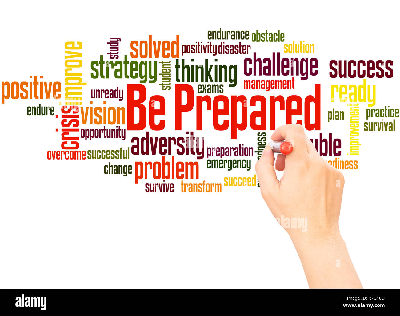 Be Prepared word cloud hand writing concept on white background Stock ...