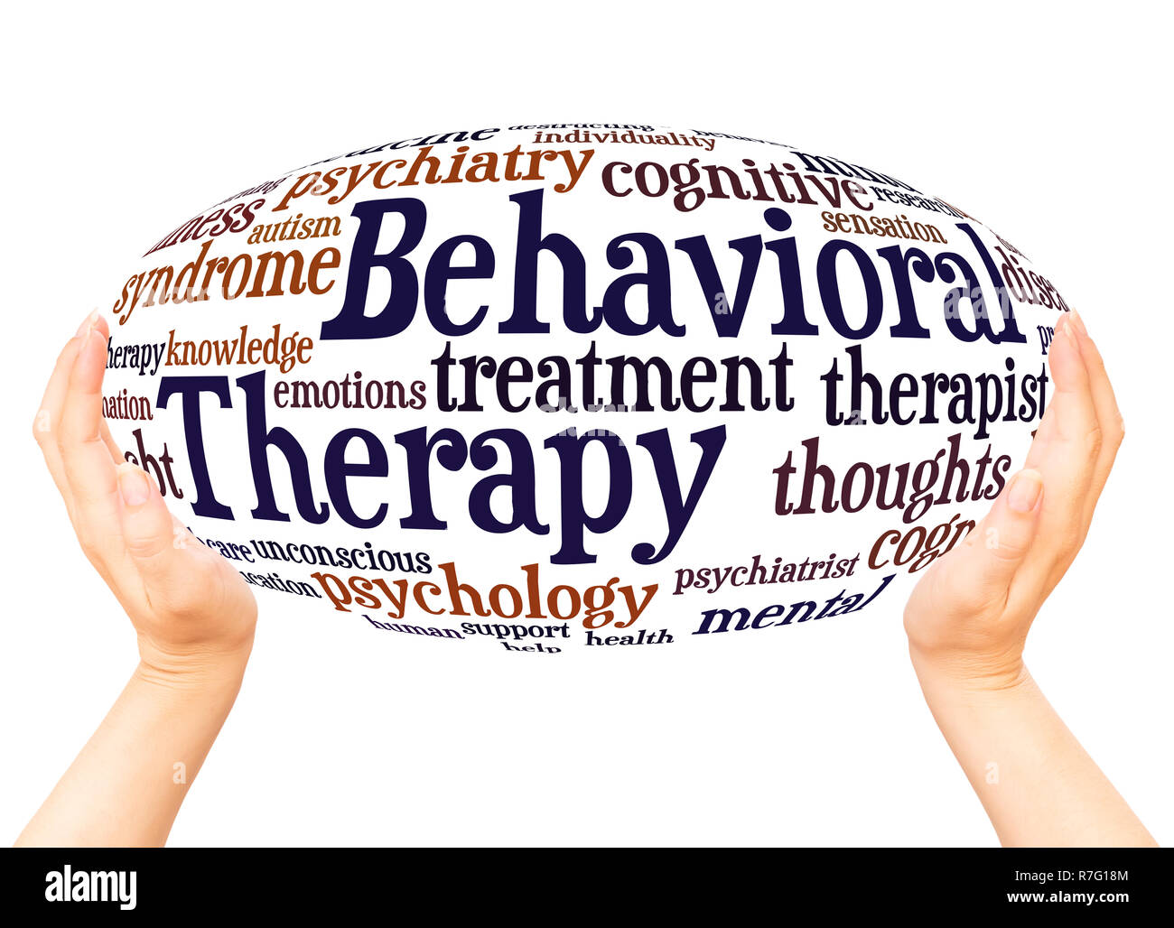 Behavioral Therapy word cloud hand sphere concept on white background ...