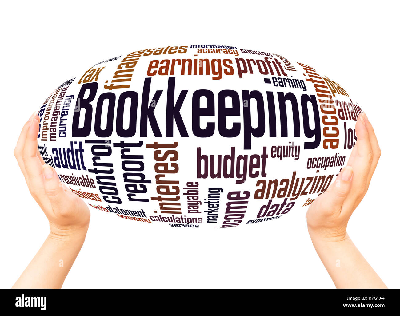 Bookkeeping word cloud hand sphere concept on white background Stock ...