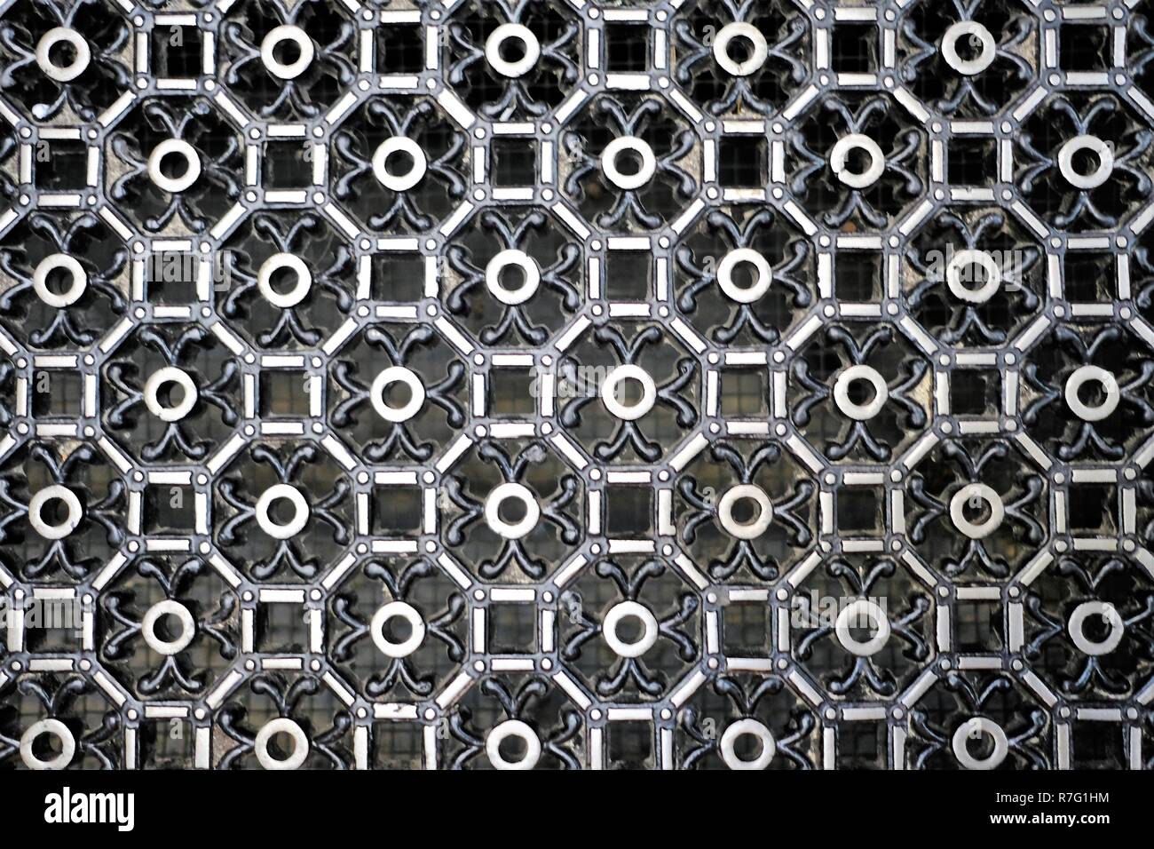 Octagon walkway cast in steel in the 19th century Stock Photo - Alamy