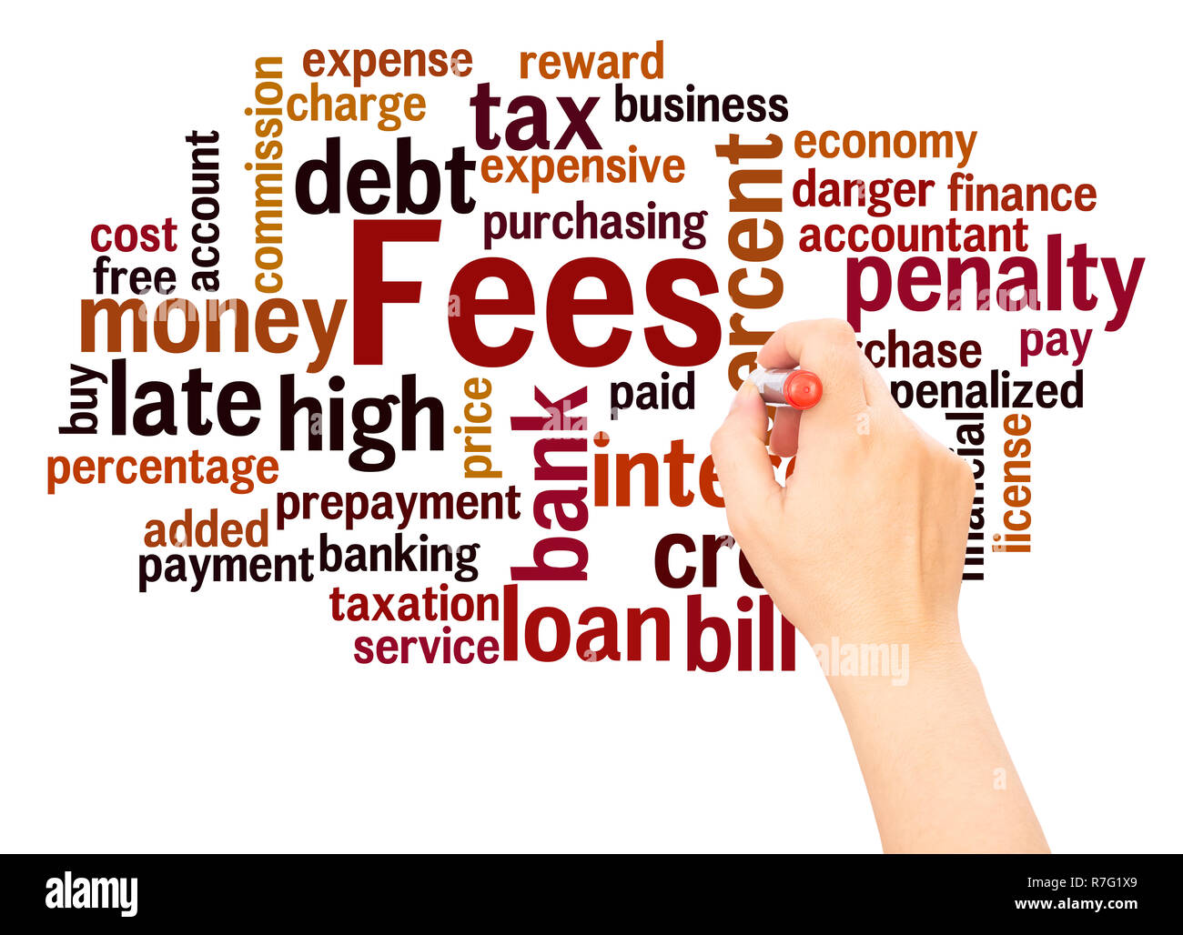 Fees word cloud hand writing concept on white background Stock Photo ...