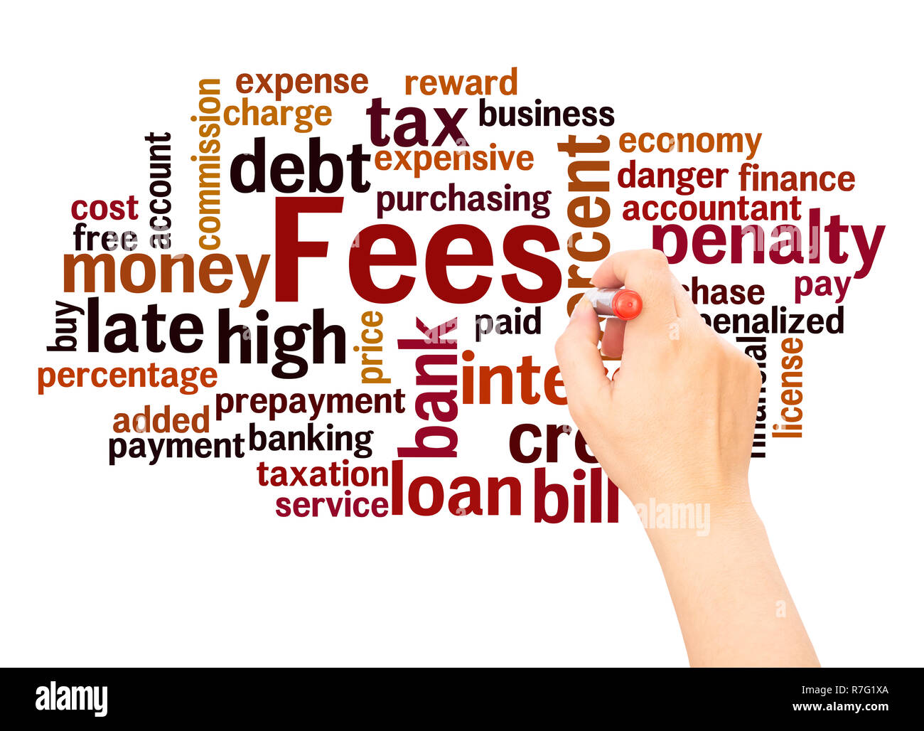 Fees word cloud hand writing concept on white background Stock Photo ...